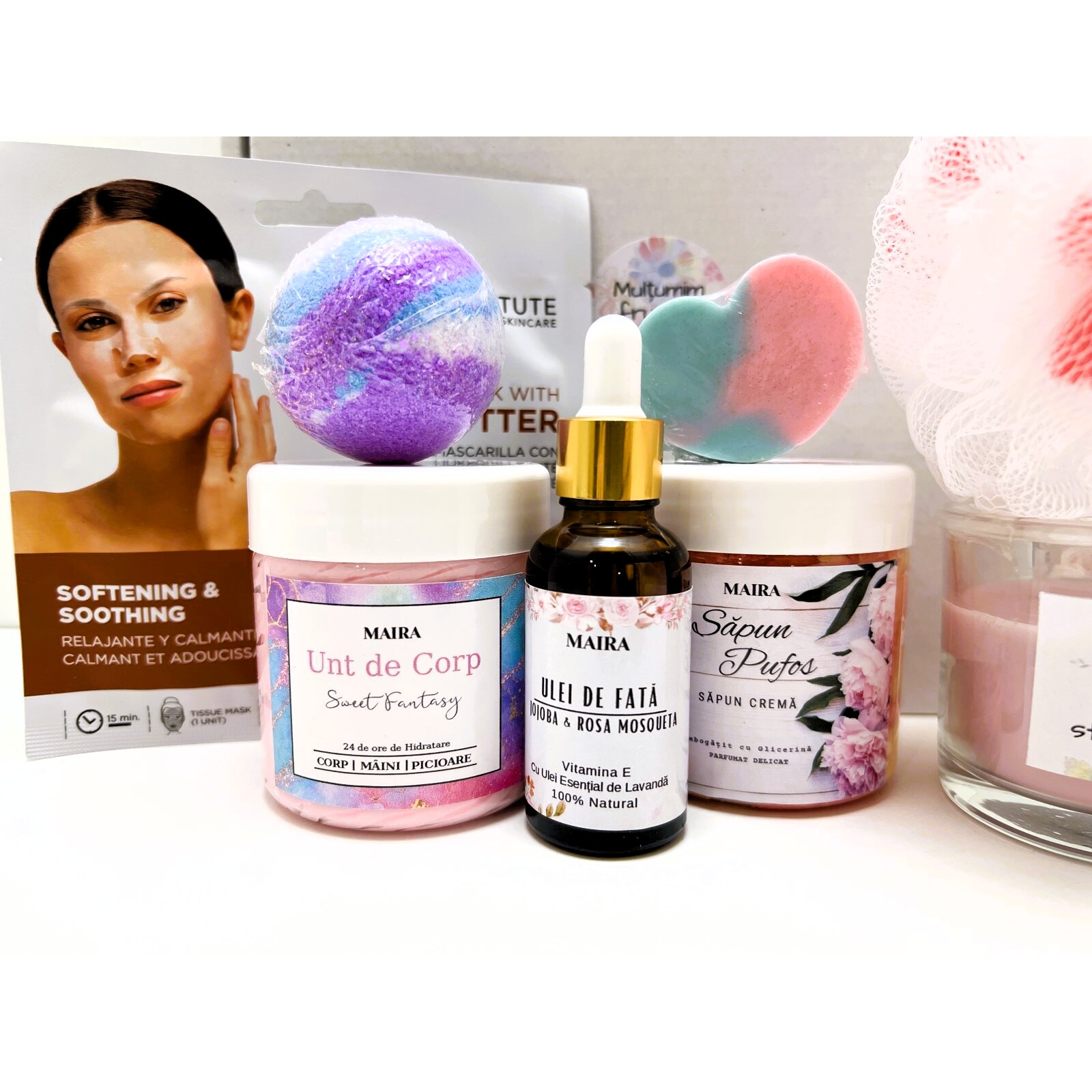 Set Cadou Spa Ingrijire Completa Corp, Produse Naturale, Sapun Pufos ...