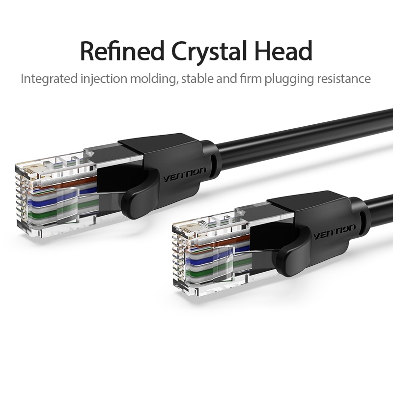 Cablu internet, VENTION, Cat.6, UTP, RJ45, negru, 0.5m - eMAG.ro