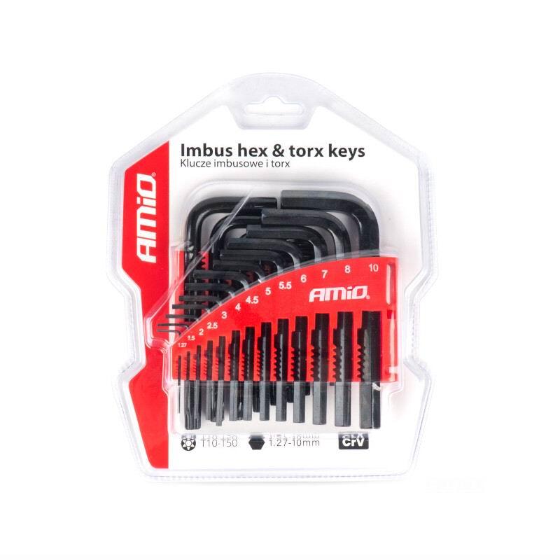 Set 22 chei imbus Hexagonale 1.27-10mm si Torx T10-T50, 04297 Amio ...