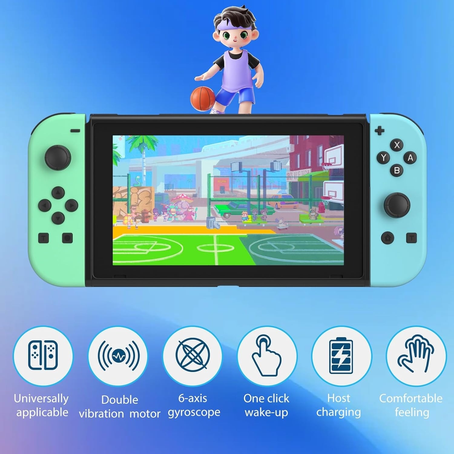 Controler de joc fara fir cu RGB (Potrivit pentru Nintendo Switch/OLED ...
