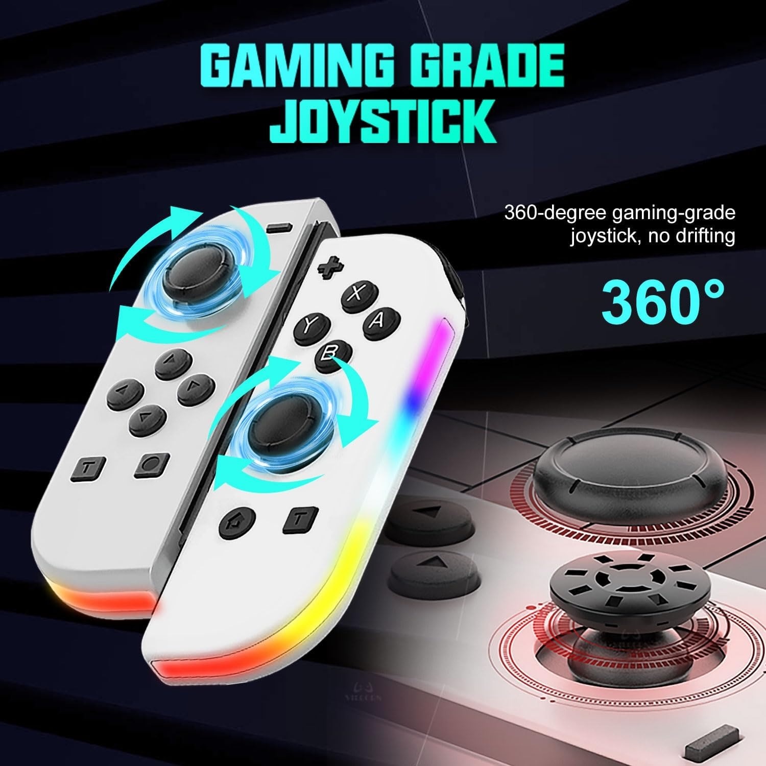 Controler de joc fara fir cu RGB (Potrivit pentru Nintendo Switch/OLED ...
