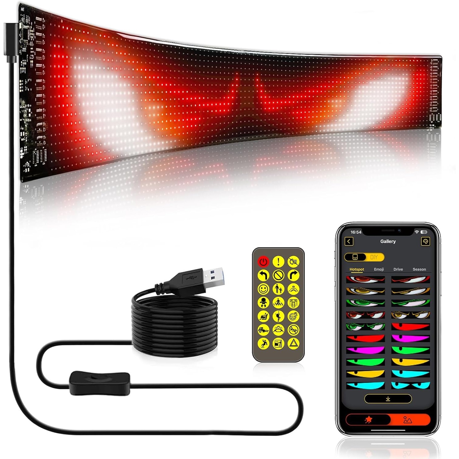 Panou cu Matrice LED Color Programabil, Kesment, Control Aplicatie ...
