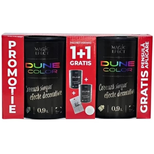 Vopsea lavabilă Magic Efect DUNE, verde, 0.9L, set 1+1 cu pensulă ...