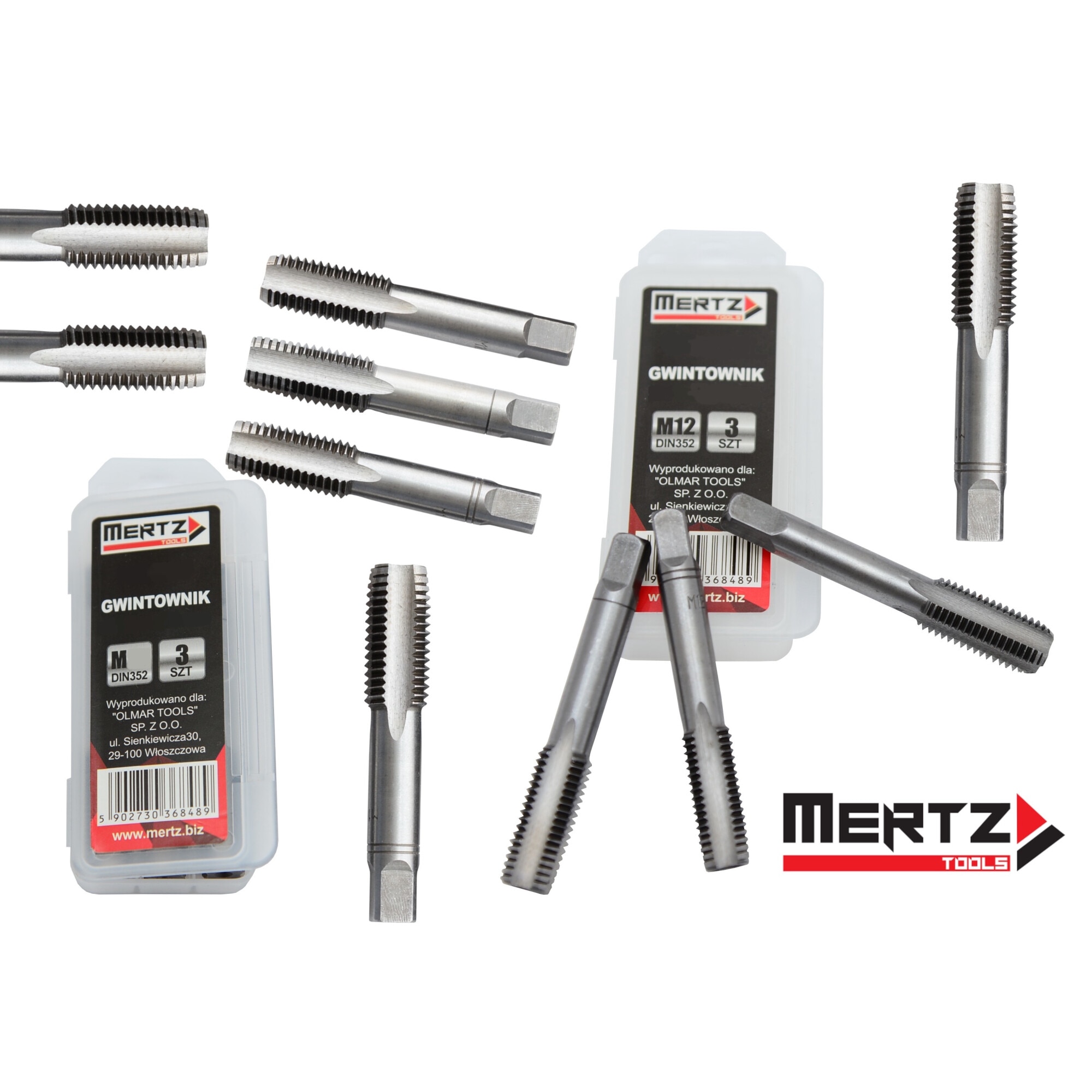 Tarod manual Mertz pentru reparatii durabil M3 DIN352 M2055 set de 3 ...