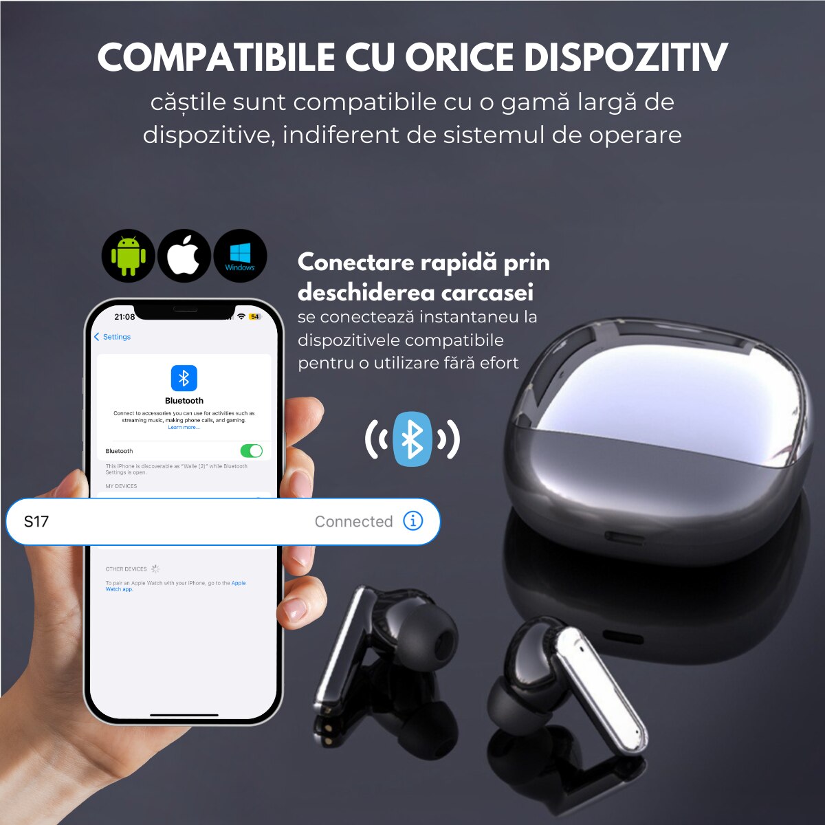 Casti cu Traducator pentru Conversatii in timp real, 144 Limbi ...