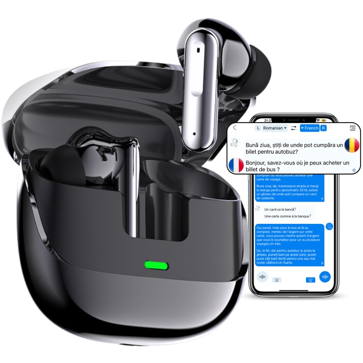 Casti cu Traducator pentru Conversatii in timp real, 144 Limbi ...