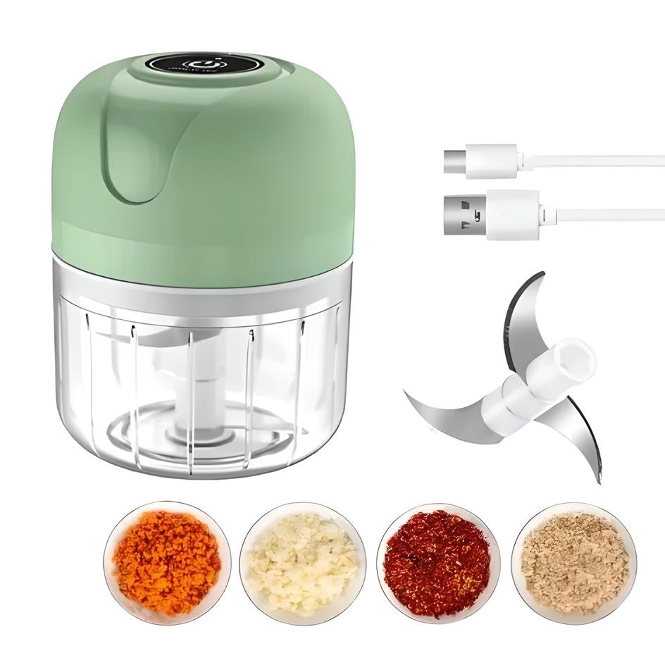 Mini tocator electric portabil tip chopper, cu 3 lame inox, pentru ...