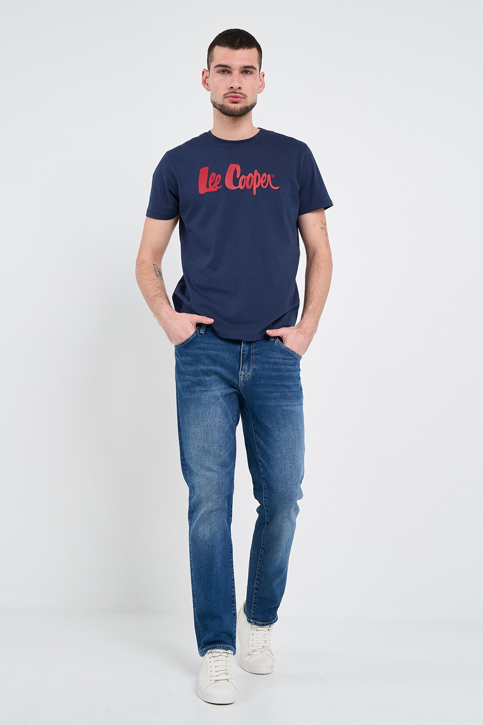 Lee Cooper, Blugi regular fit, Albastru, W36-L32 - eMAG.ro