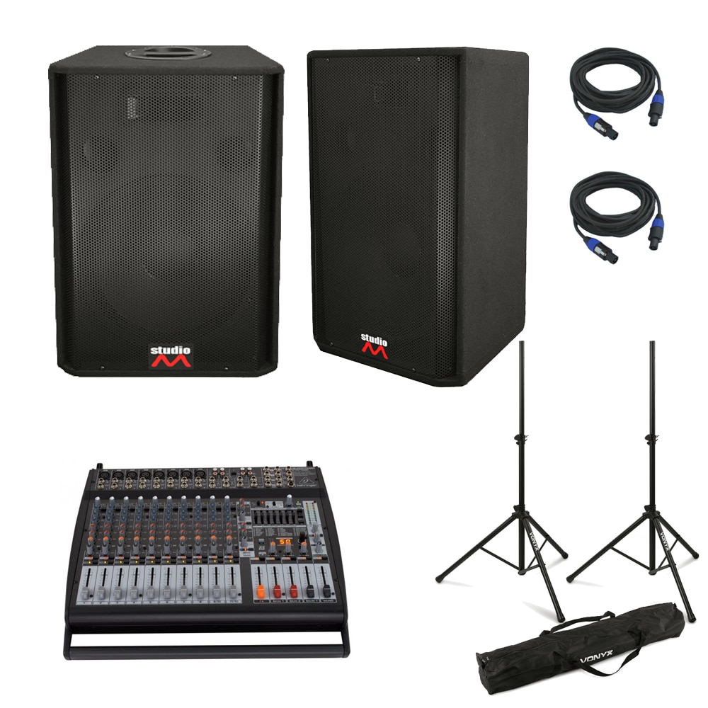Sistem audio, Behringer 1x amplificator PMP 4000, 600w, 2 boxe 2 ...
