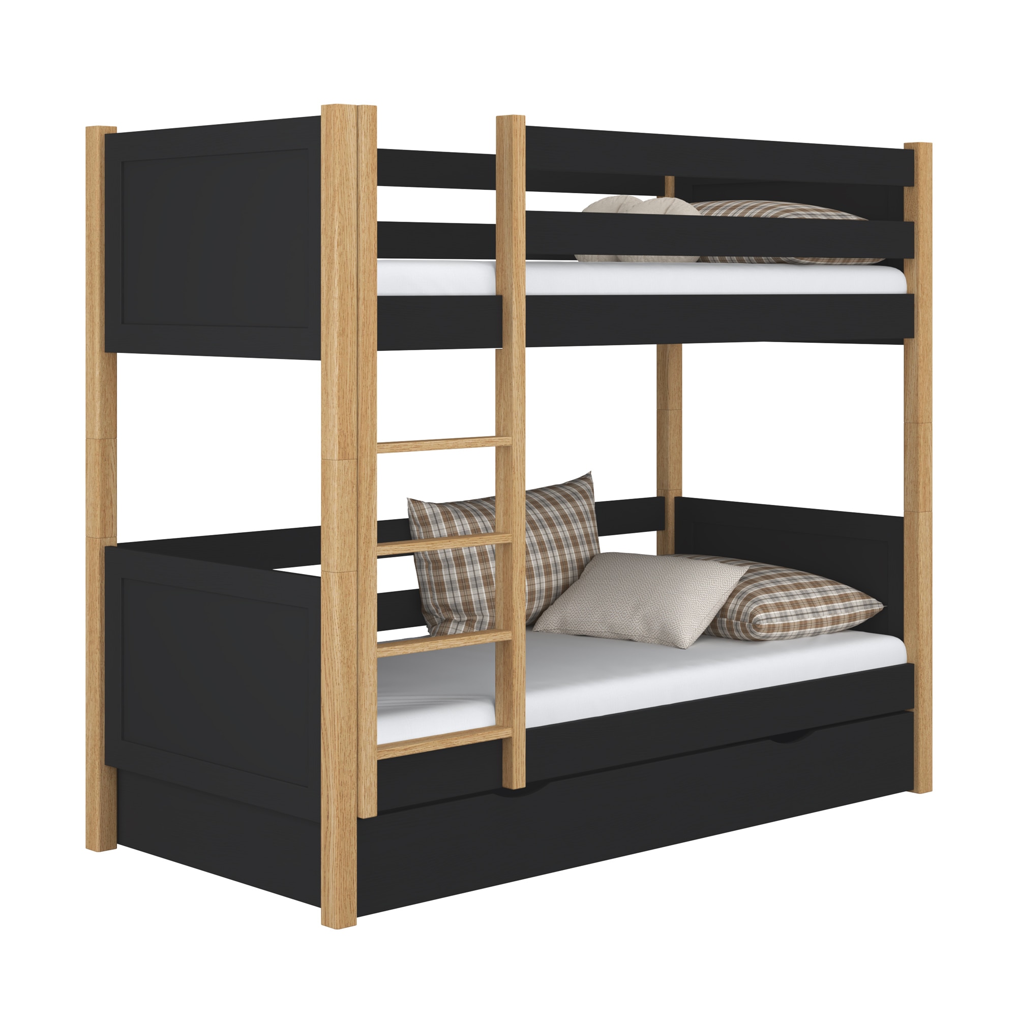 Pat din lemn cu sertar N02, 90x180cm, 200kg, design modern, fabricat in ...