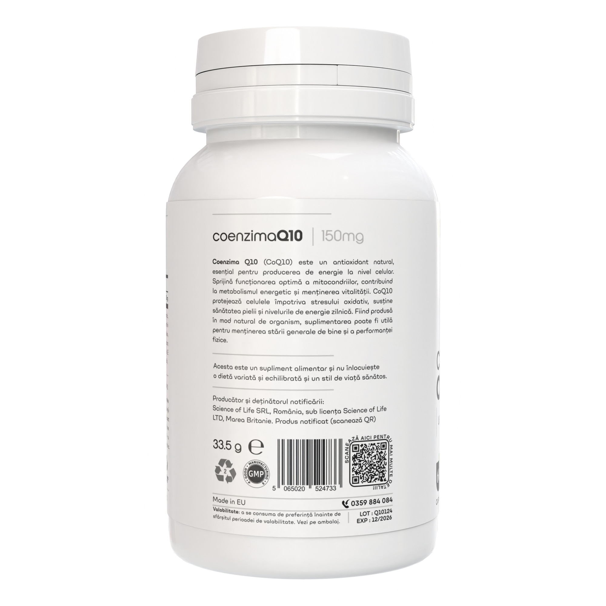 Coenzima Q10 (Ubiquinol) VitagenX - 150mg, 60 capsule, Absorbtie ...