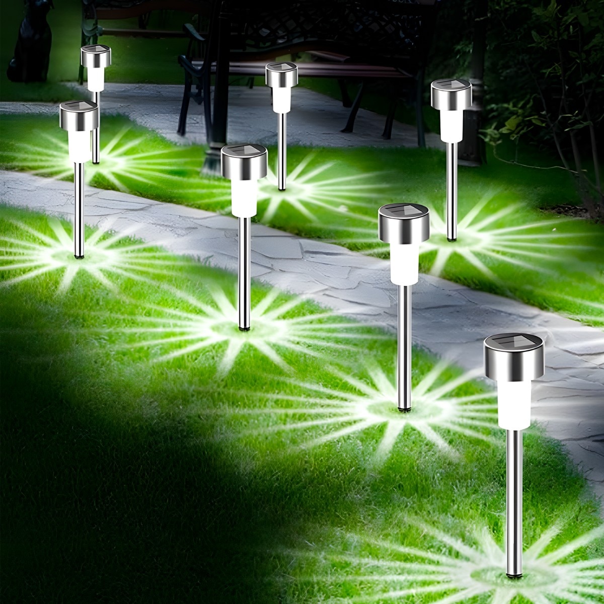 Set 12 Lampi Solare LED de Exterior pentru Gradina, RETOO GardenPro ...