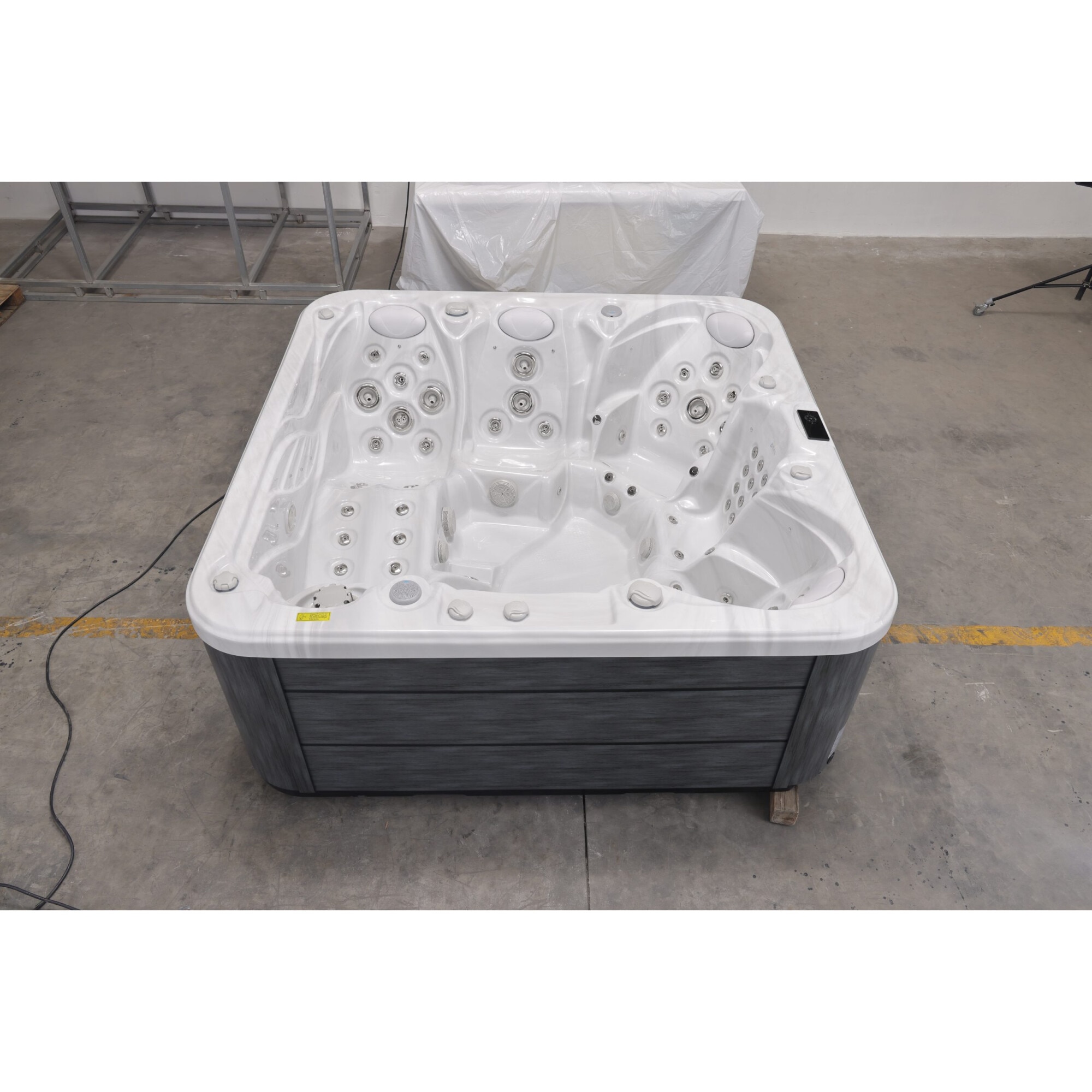 Jacuzzi de exterior SPA Visoli® 6ASuprateran, Argintiu, Fatada PVC ...