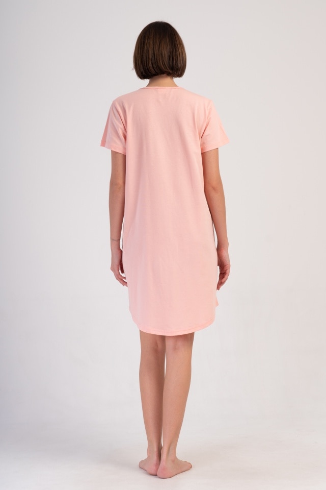 Camasa de noapte, Vienetta, model Urban Relax, buzunare, bumbac, roz ...