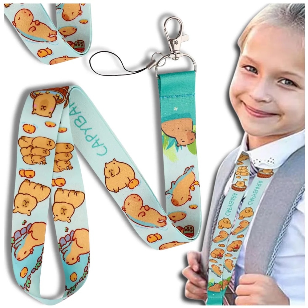 Snur ecuson capybara, Edibazzar, 45 cm, material textil, metal, pentru ...