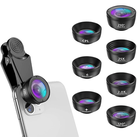 Kit de lentile foto pentru telefoane mobile si tablete, 7 in 1, 198 HD ...