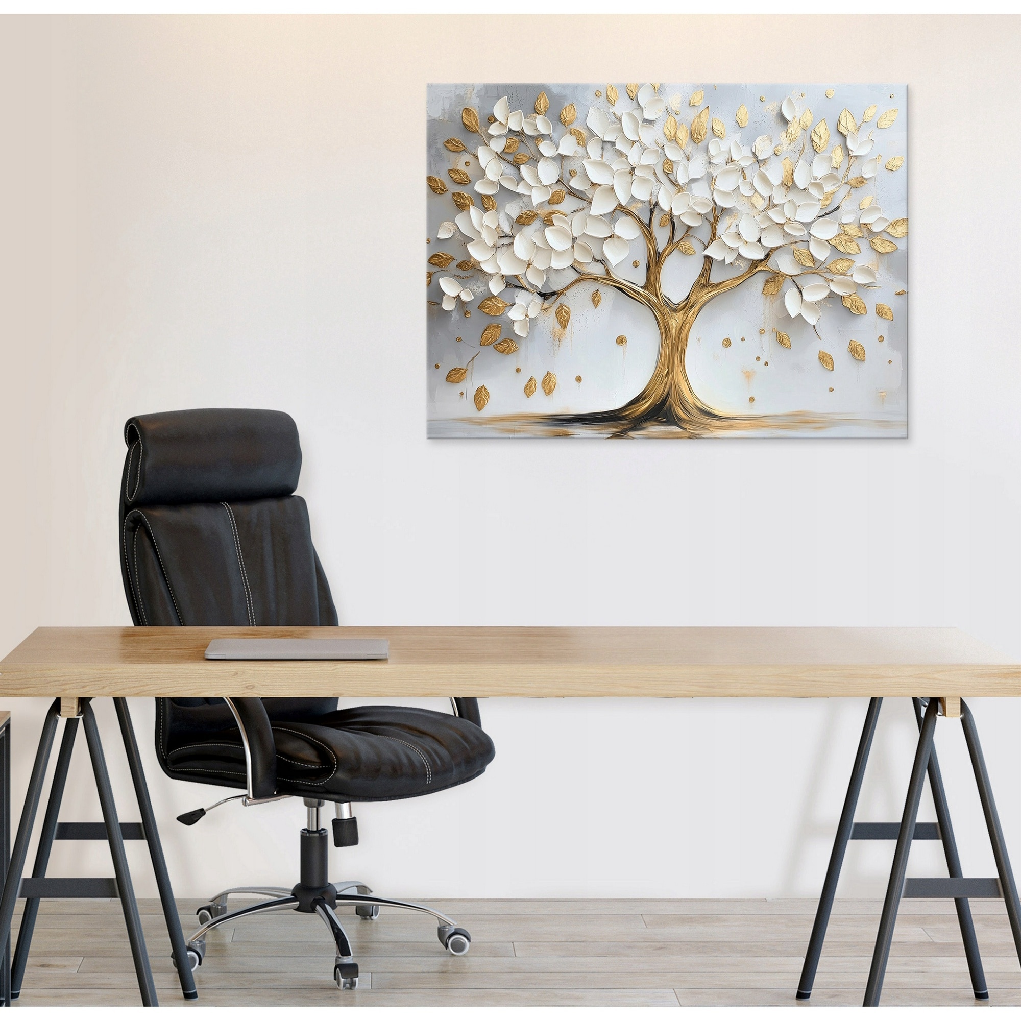 Tablou Canvas, Abstract, 60x40 cm Copac, Flori, Decorative, Living, Bucatarie, PP15407O4 - eMAG.ro