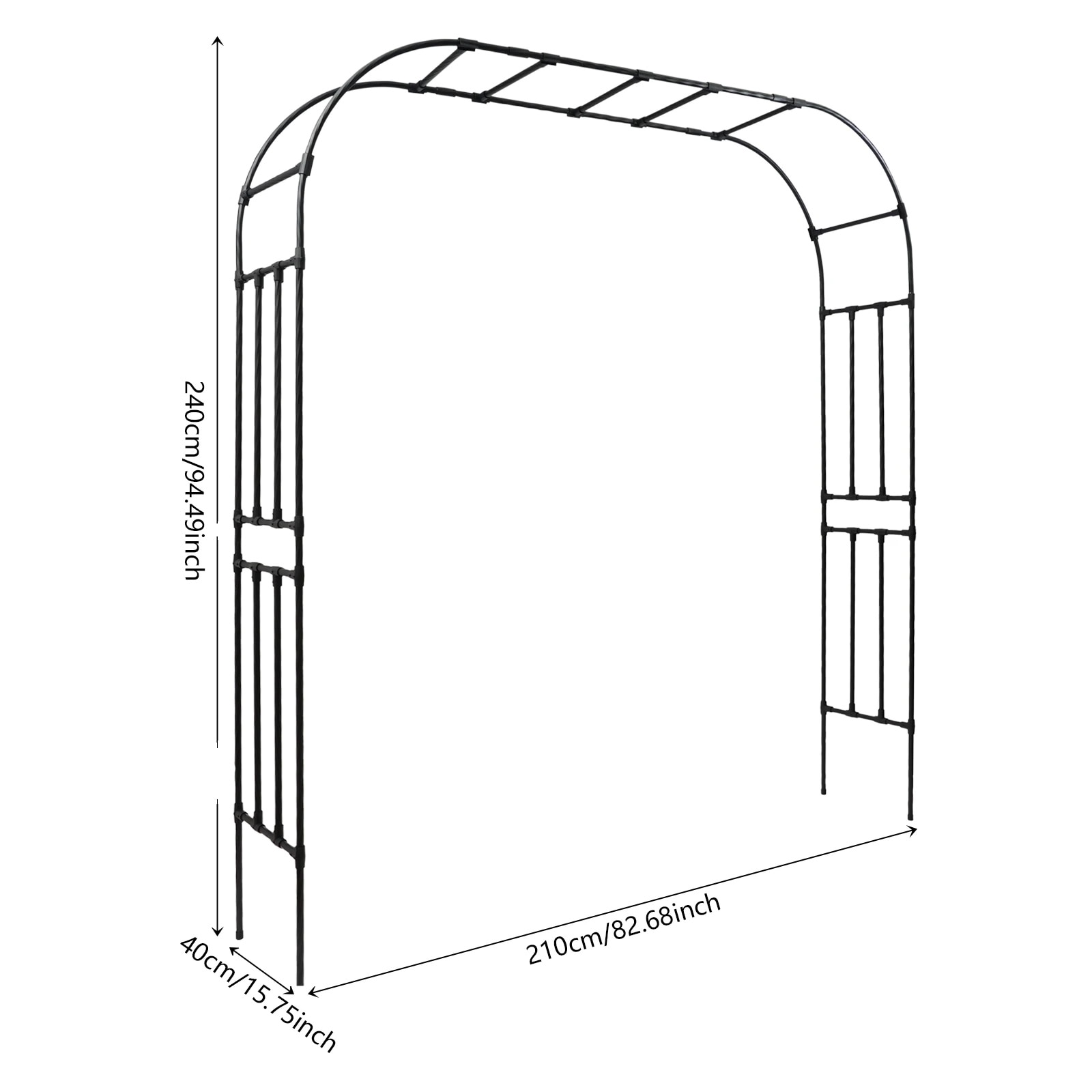 Arc metalic pentru gradina, 240cm inaltime, 210cm latime, constructie ...