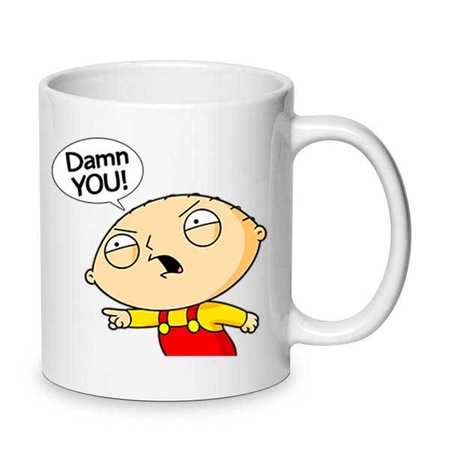 Керамична чаша Family Guy 330ml, Stewie Griffin, съобщение "Damn You ...