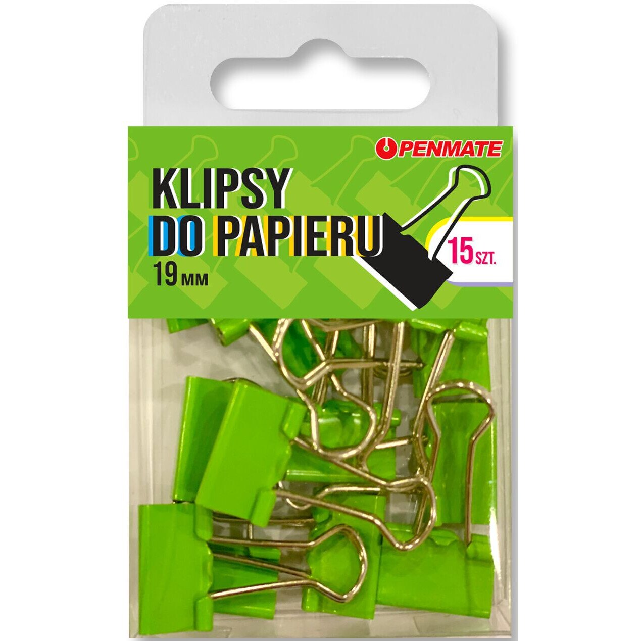 Set de 15 clipsuri pentru hartie Penmate, inox, 19 mm, verde - eMAG.ro