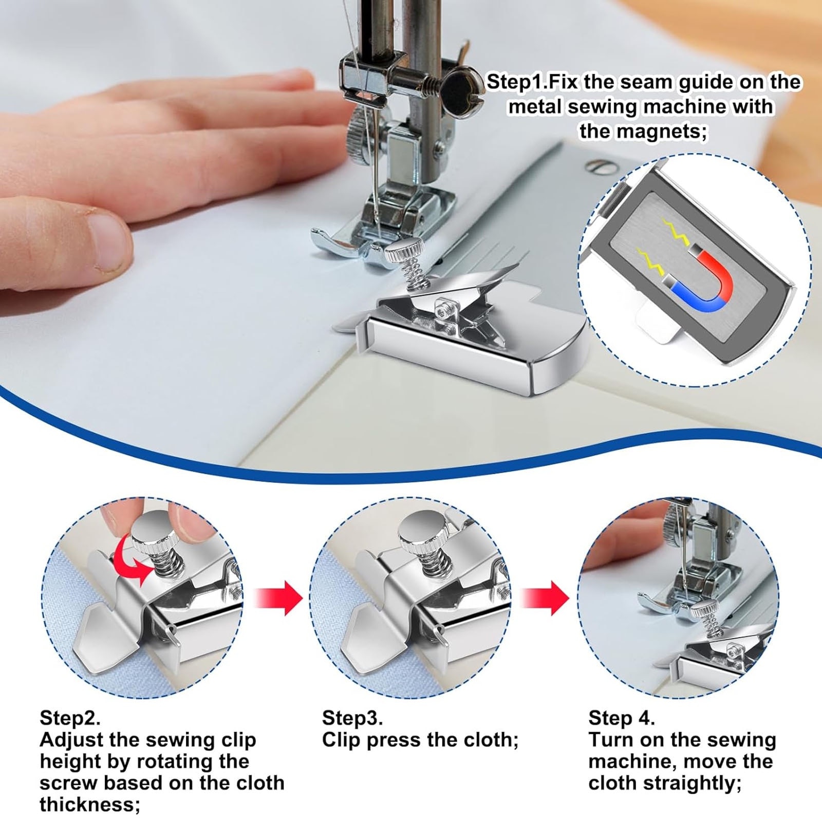 Limitator Magnetic Multifunctional pentru Masini de Cusut, Hggzeg, Cu 2 ...