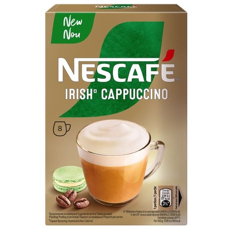 Разтворим кафе специалитет, NESCAFE IRISH CAPPUCCINO, кутия 8 бр. х 14g ...