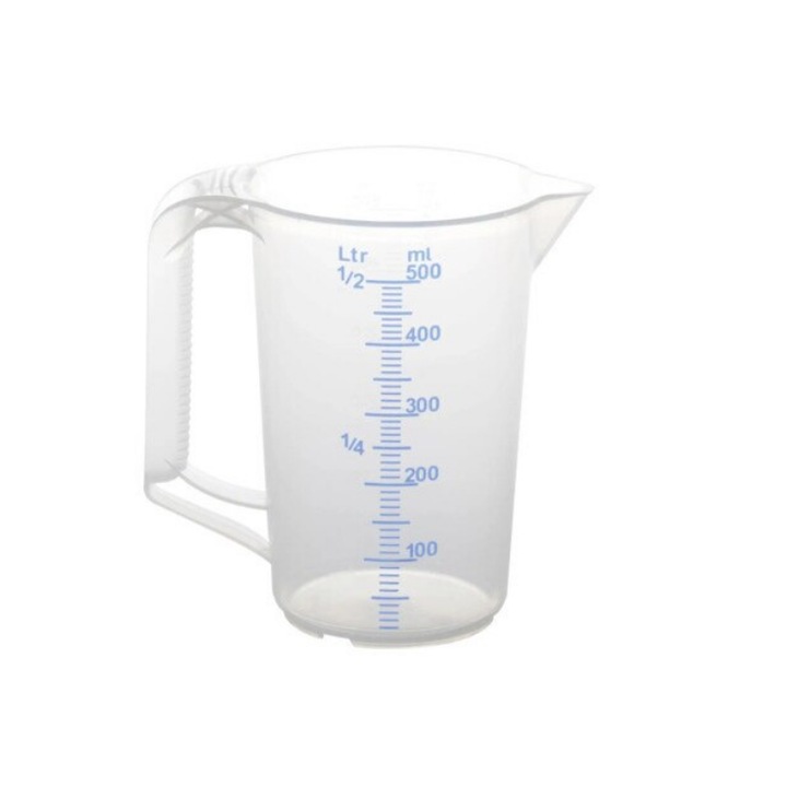 Cana gradata din plastic, 500ml, transparenta - eMAG.ro