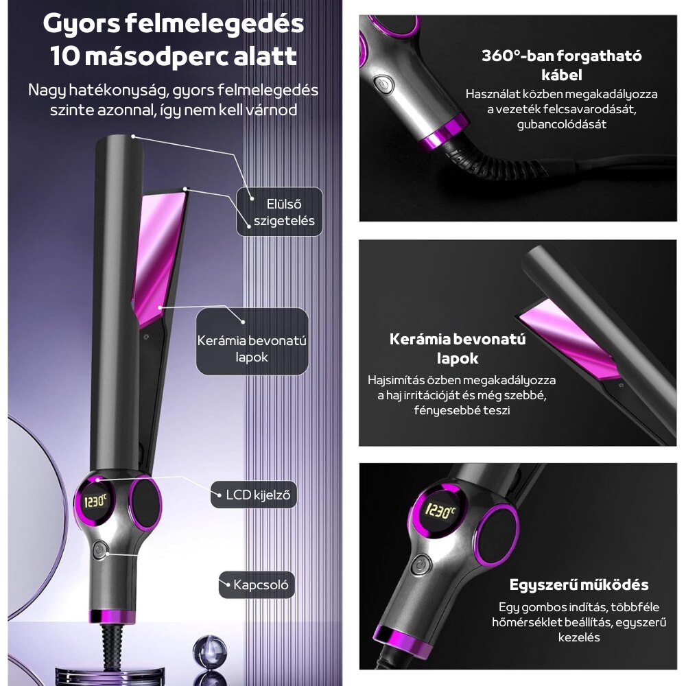 Placa de indreptat si ondulat parul, Negru - eMAG.ro