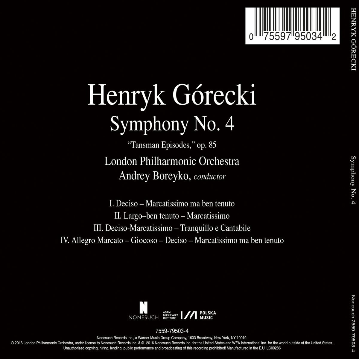 Henryk Górecki - Symphony No.4 Op.85 - CD Digipack - eMAG.ro