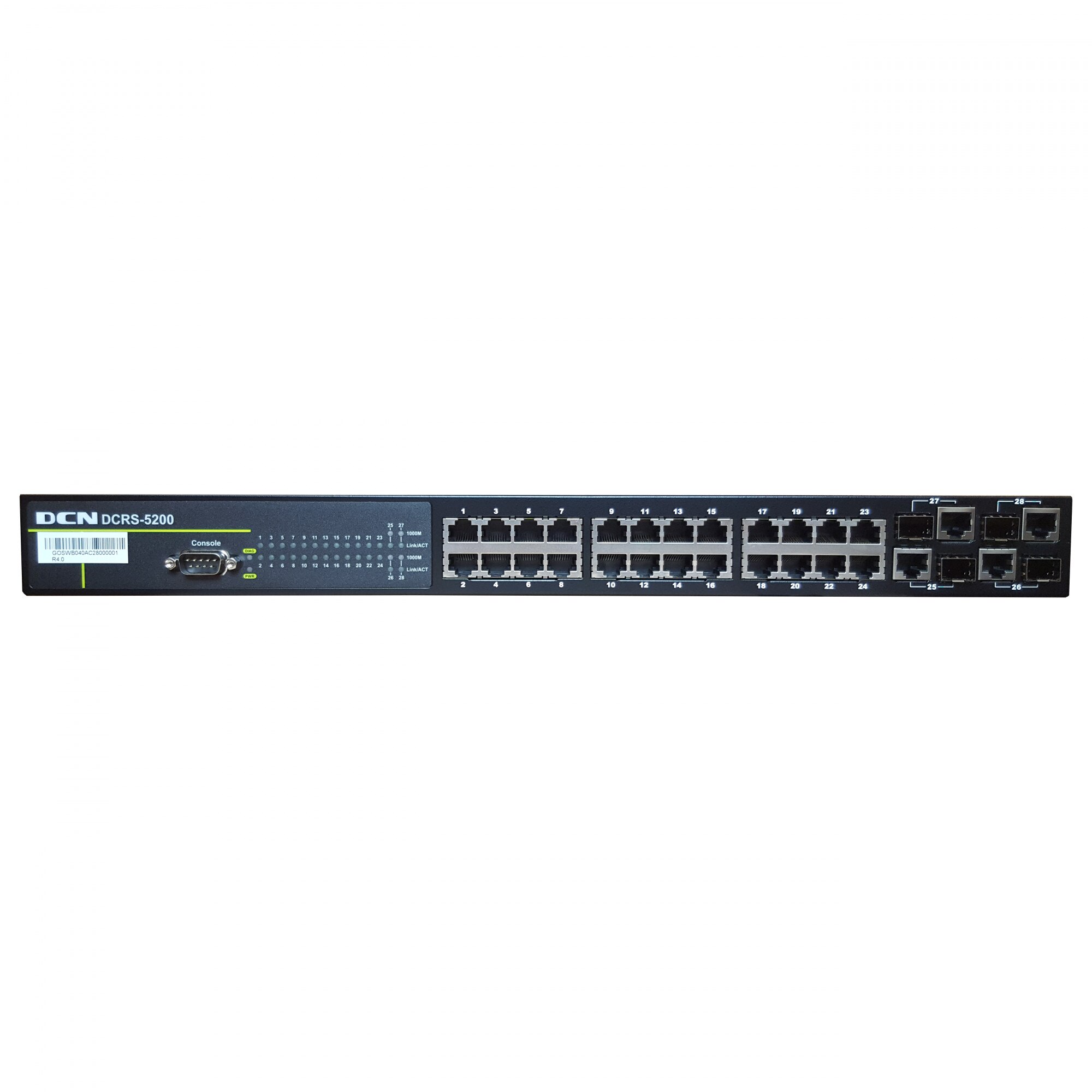 Switch DCN DCRS-5200-28, Layer 3, stackabil, Fast Ethernet, 24 x 10/100 Base-TX, 4 x Combo (SFP ...