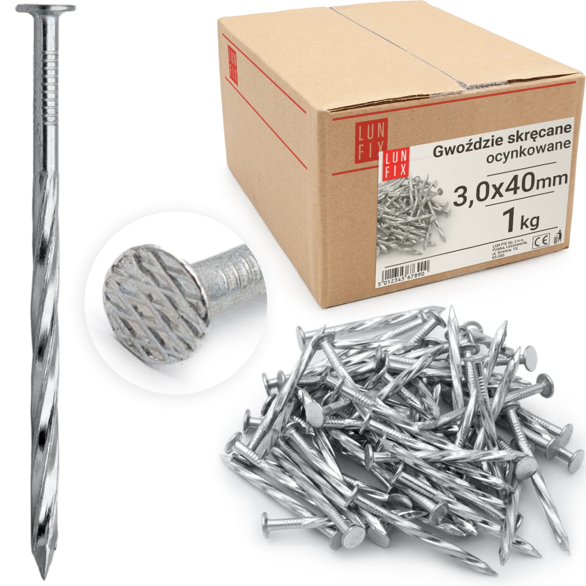 Cuie rasucite Lun Fix, 3x40 mm 1,5", 1kg - eMAG.ro