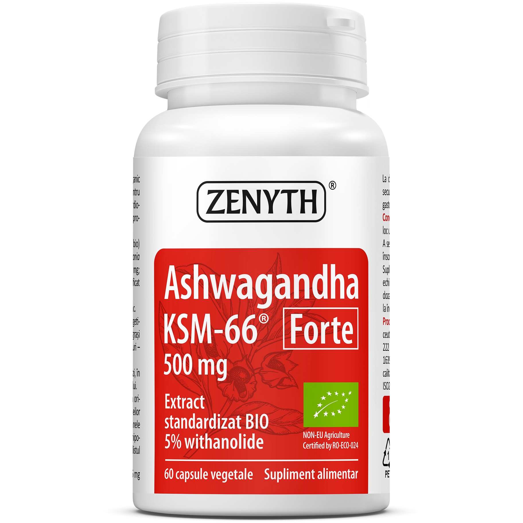 Suplimente alimentare Ashwaganda KSM-66 Forte 500mg, Zenyth, 60 capsule - eMAG.ro