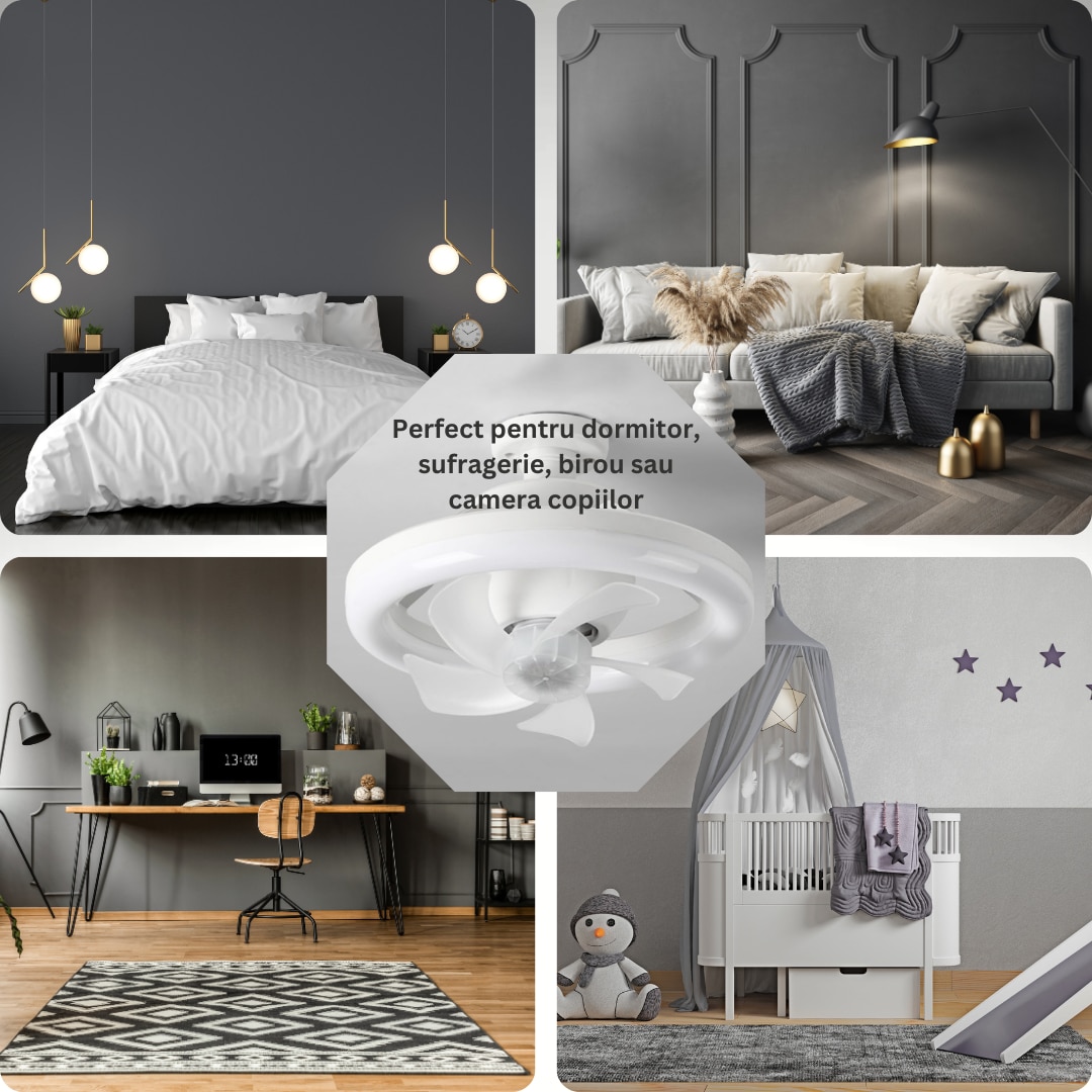 Ventilator de tavan, iluminare LED, lustra ventilator, iluminare ...