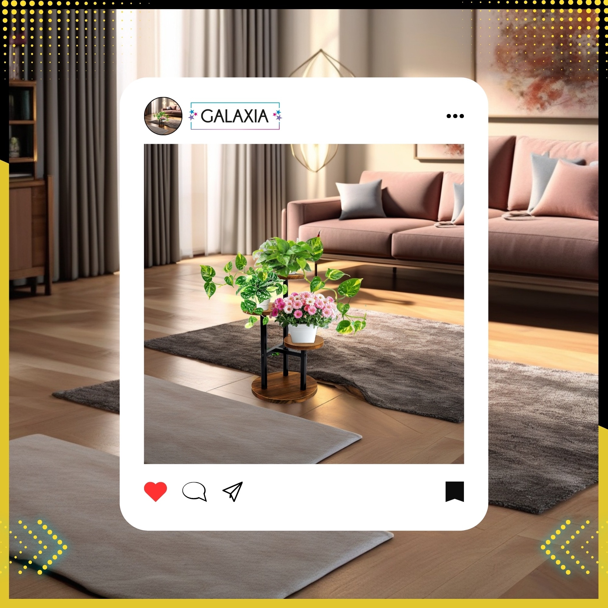 Suport pentru plante, Metalic, Stand de flori GALAXIA®, 3 Niveluri ...