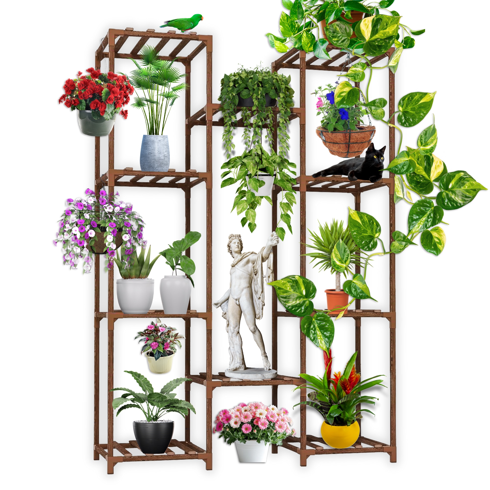 Suport pentru plante, Stand de flori GALAXIA®, Etajera cu 10 Polite ...