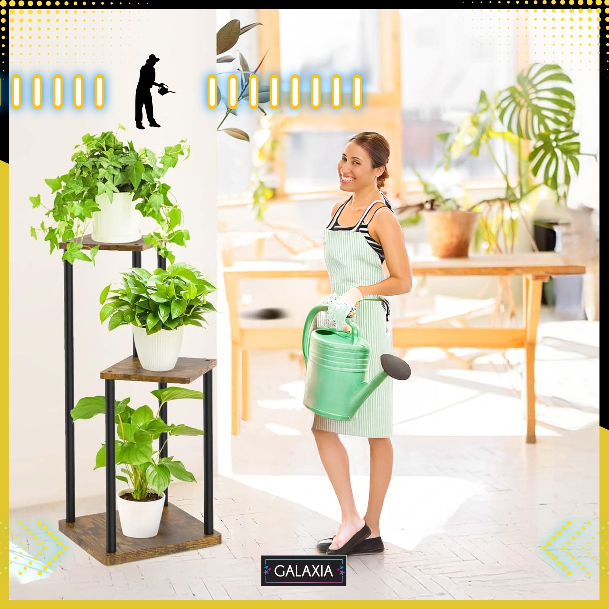 Suport pentru plante, Stand de flori GALAXIA®, 3 Niveluri, 78cm ...