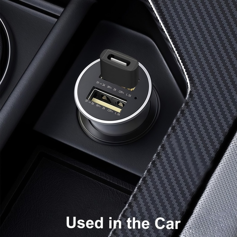 Adaptor USB la USB-C, carcasa din aliaj de aluminiu, incarcare rapida ...