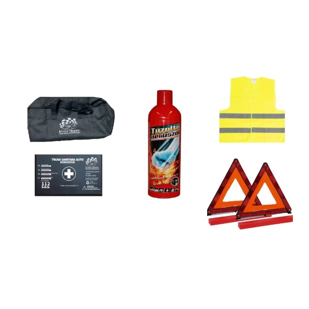 KIT auto obligatoriu omologat Trusa Medicala, 2 Triunghiuri, Vesta ...