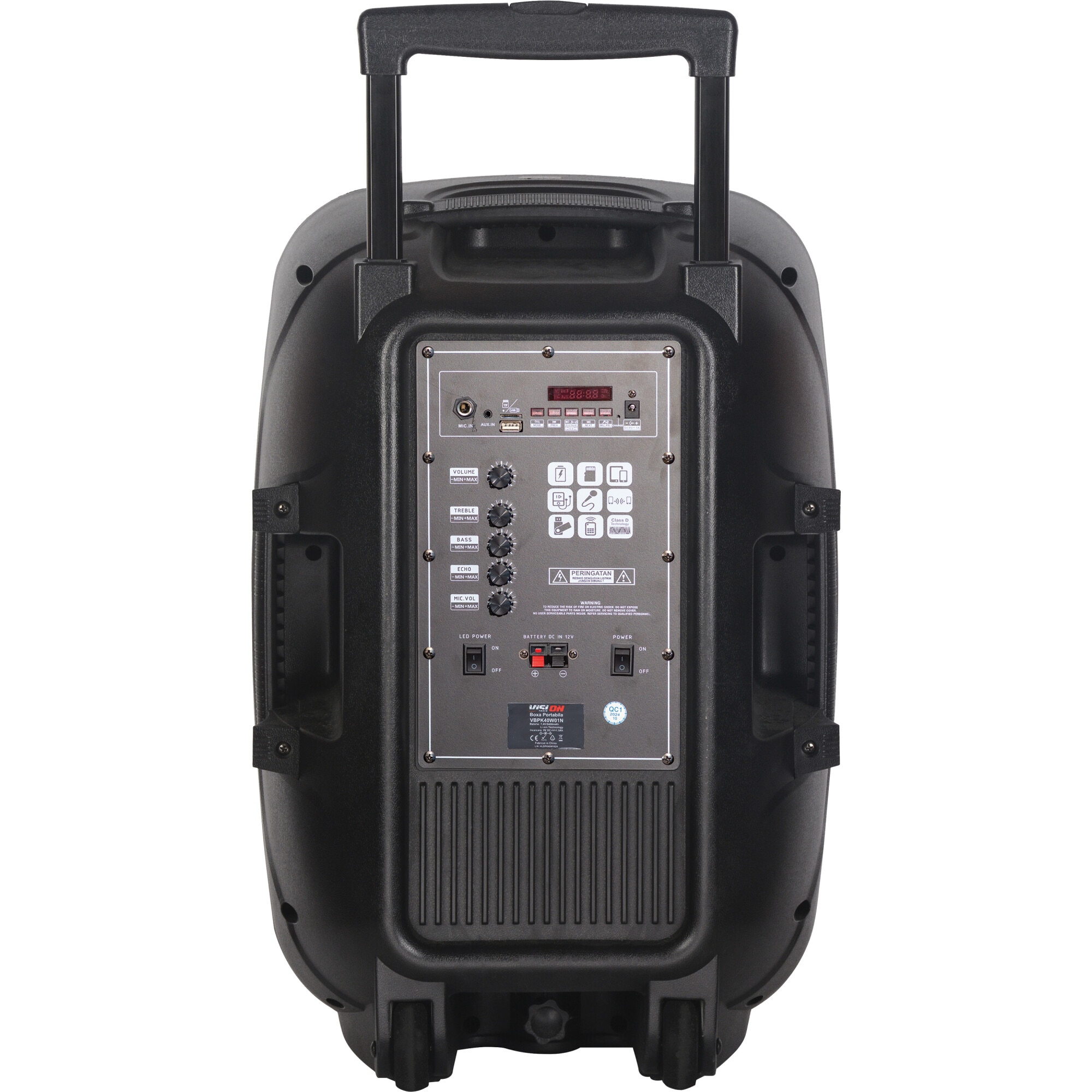 Boxa Karaoke Vision Touch VBPK40W01N, 40W, Microfon inclus, Negru - eMAG.ro