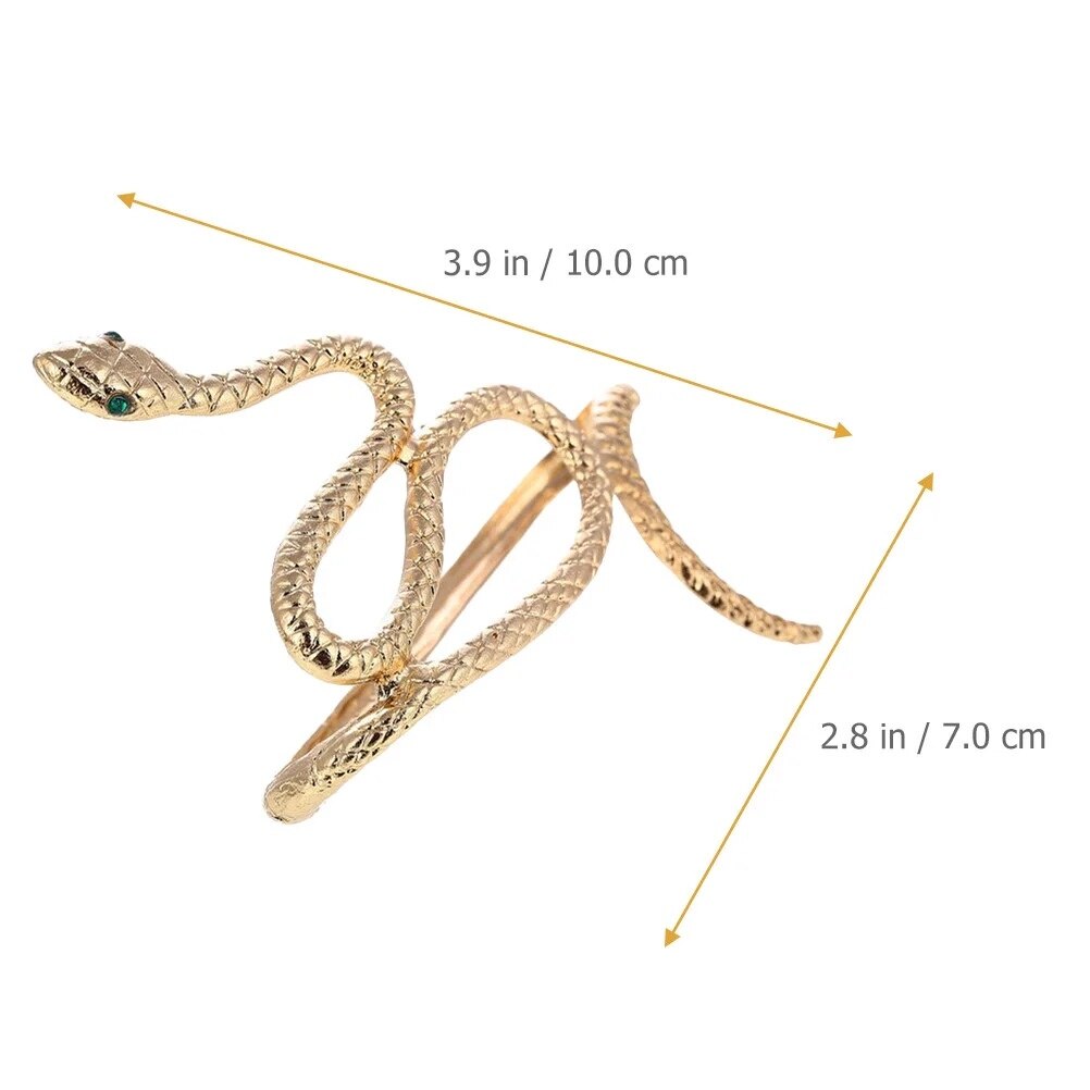 Bratara pentru brat, din aliaj, design sarpe, auriu, 10x7x0.5cm - eMAG.ro