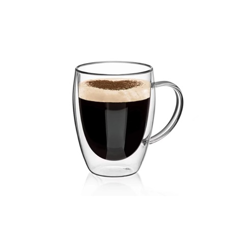 Cana de cafea/ceai dubla, din sticla termorezistenta, 350 ml, Blusmart ...