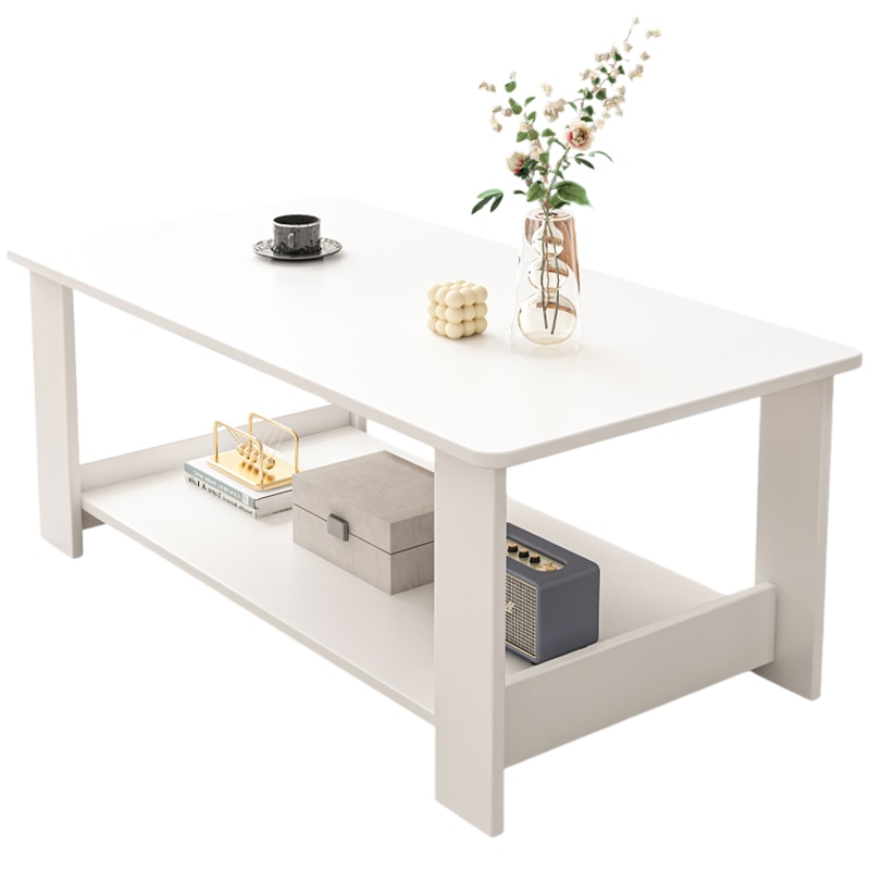 Masuta cafea rectangular, Rebiko, 100 x 50 x 42 cm, cu raft depozitare ...