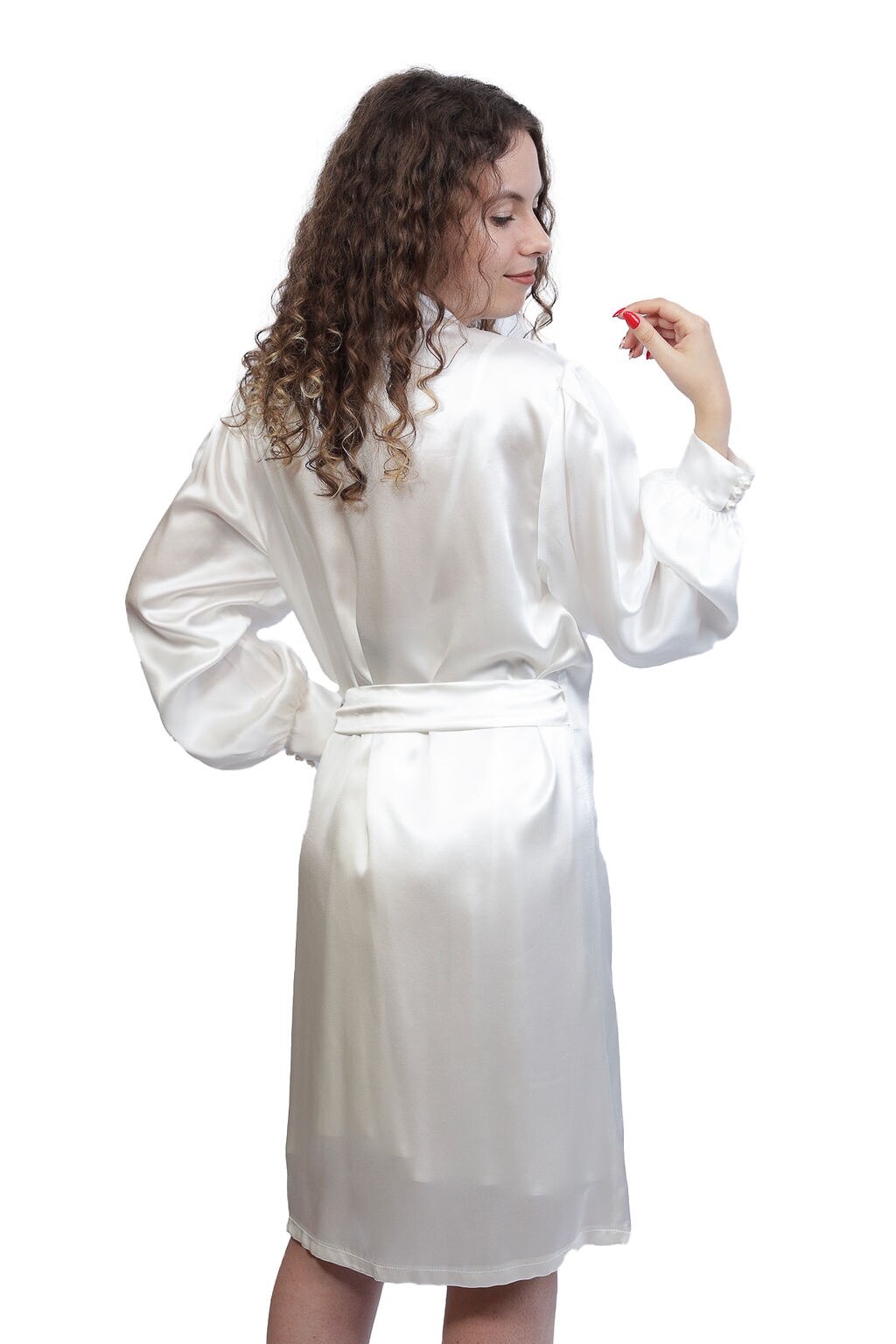 Halat dama din matase naturala 100 % -19 momme cu maneca lunga M INTL ...