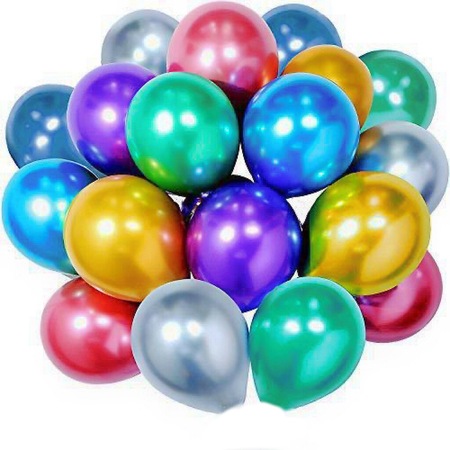 Set de 50 baloane metalice colorate, 10 inch, multicolor, pentru ...