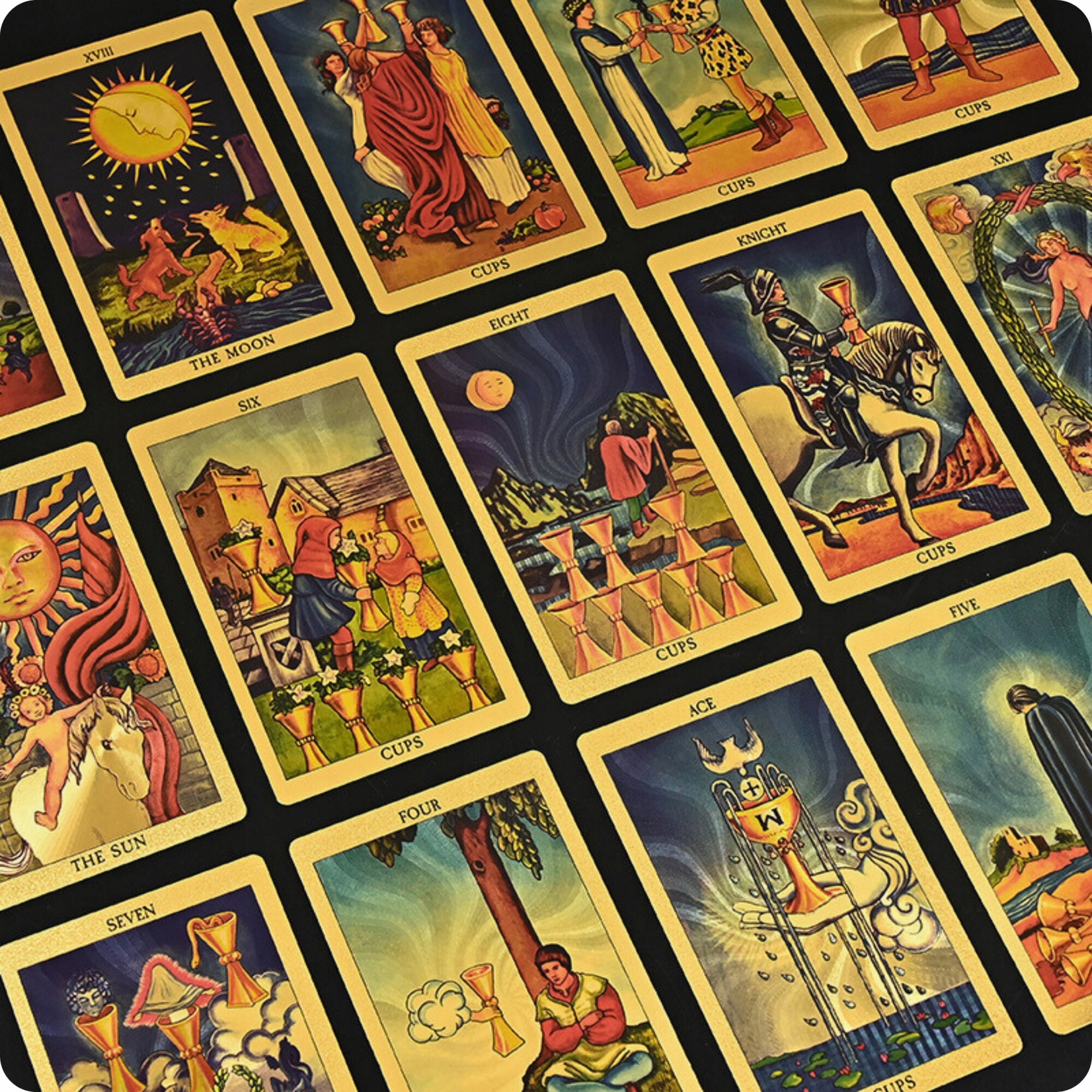 Set de carti Tarot Rider, format mare 7x12cm, ilustratii mistice ...