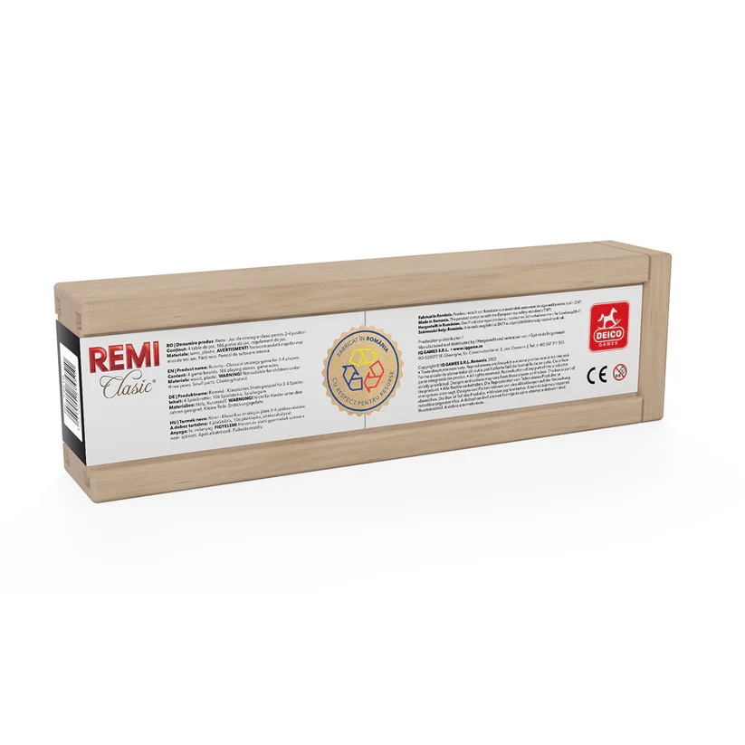 Joc Remi/Rummy din Lemn masiv si piese de piatra/os, 4 table de joc ...