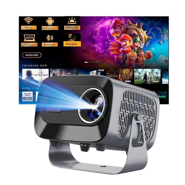 Proiector Portabil HD 4K – Focalizare Automata, Corectie Keystone ...
