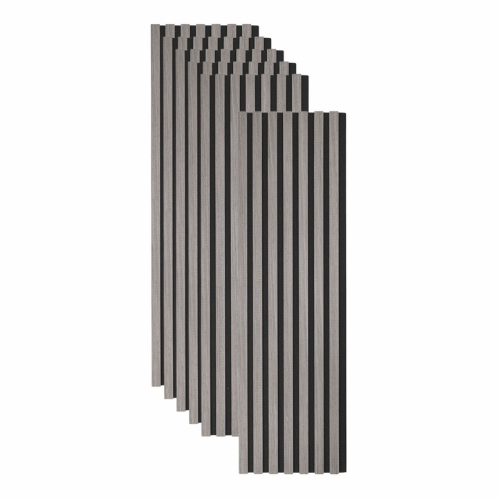 Set 6 Panouri riflaj acustic decorativ, MDF si pasla, Naimeed D7101 ...