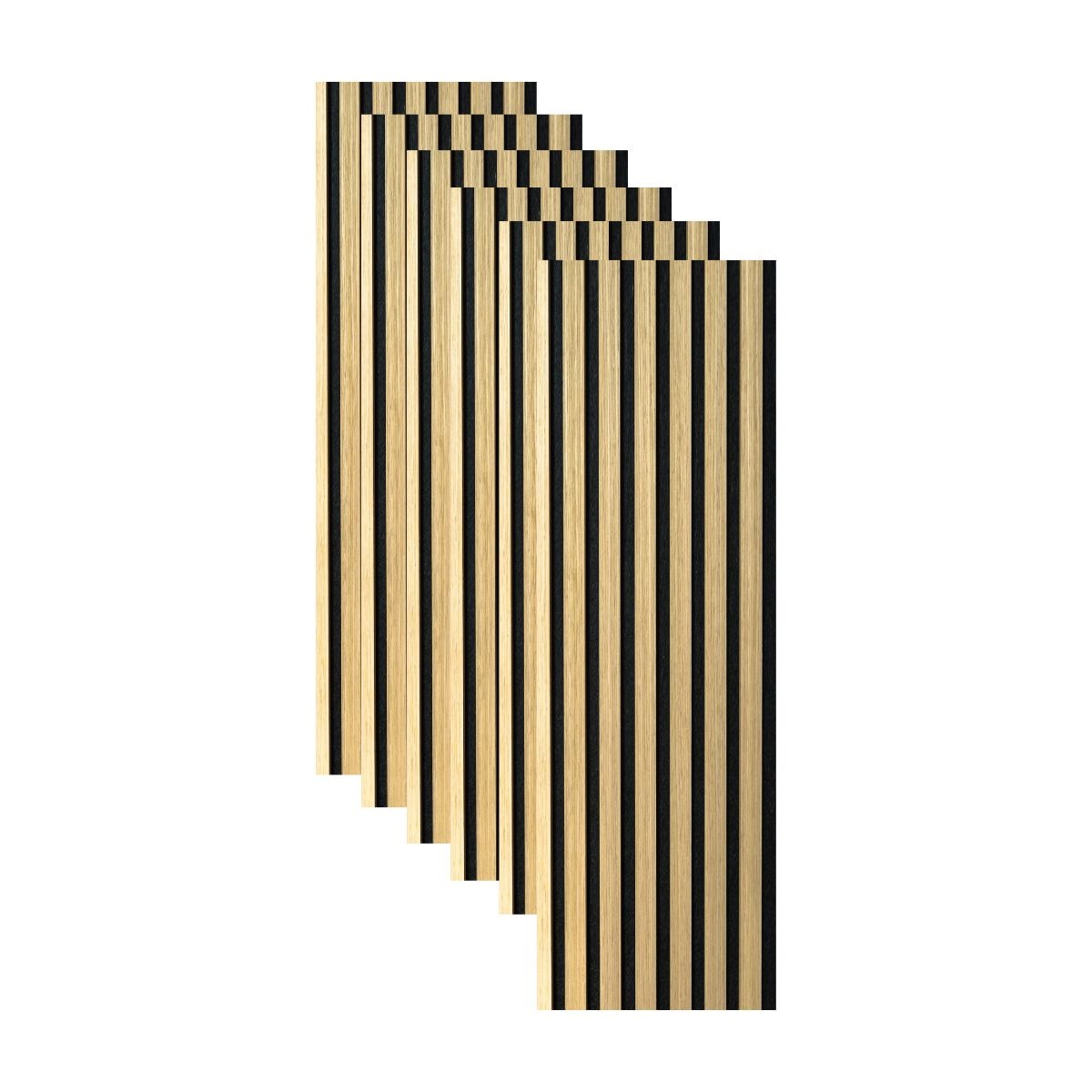 Set 6 Panouri riflaj acustic decorativ, MDF si pasla, Naimeed D7102 ...