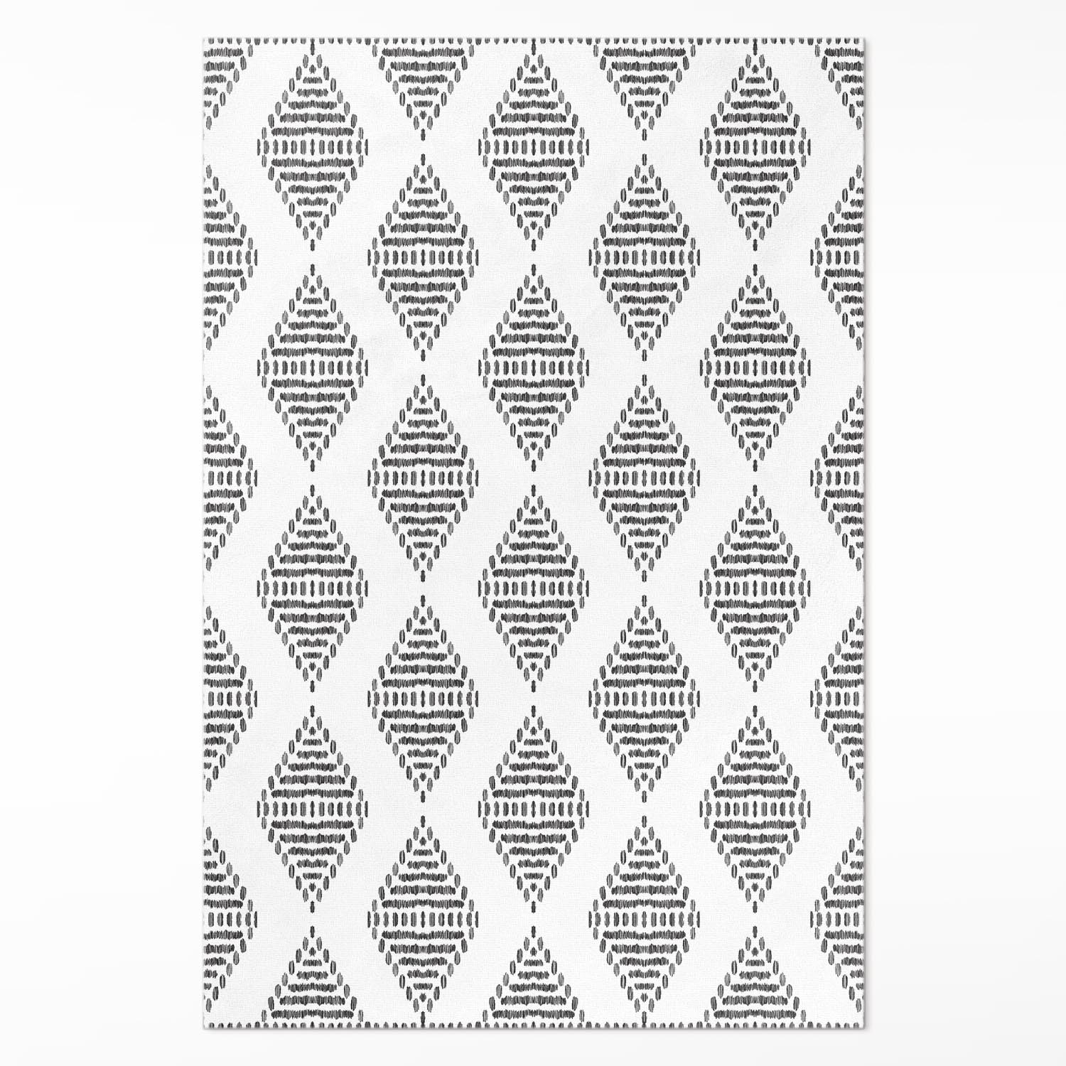 Covor interior din vinil, Wallfluent, Romburi geometrice, Alb, 120 x ...